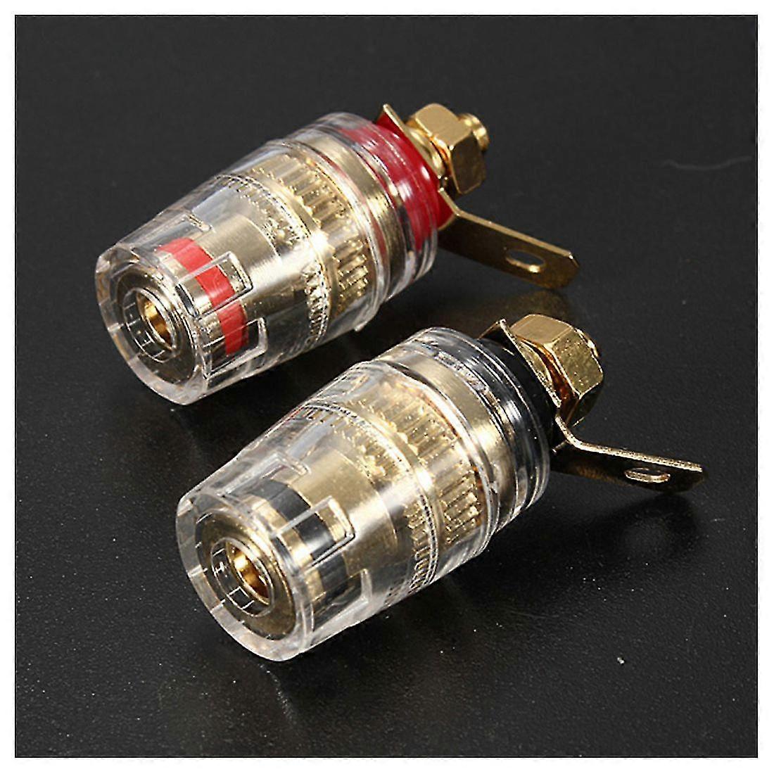 New 4Pc Gold Plated Amplifier Speaker Terminal Binding Post 4mm Banana ...