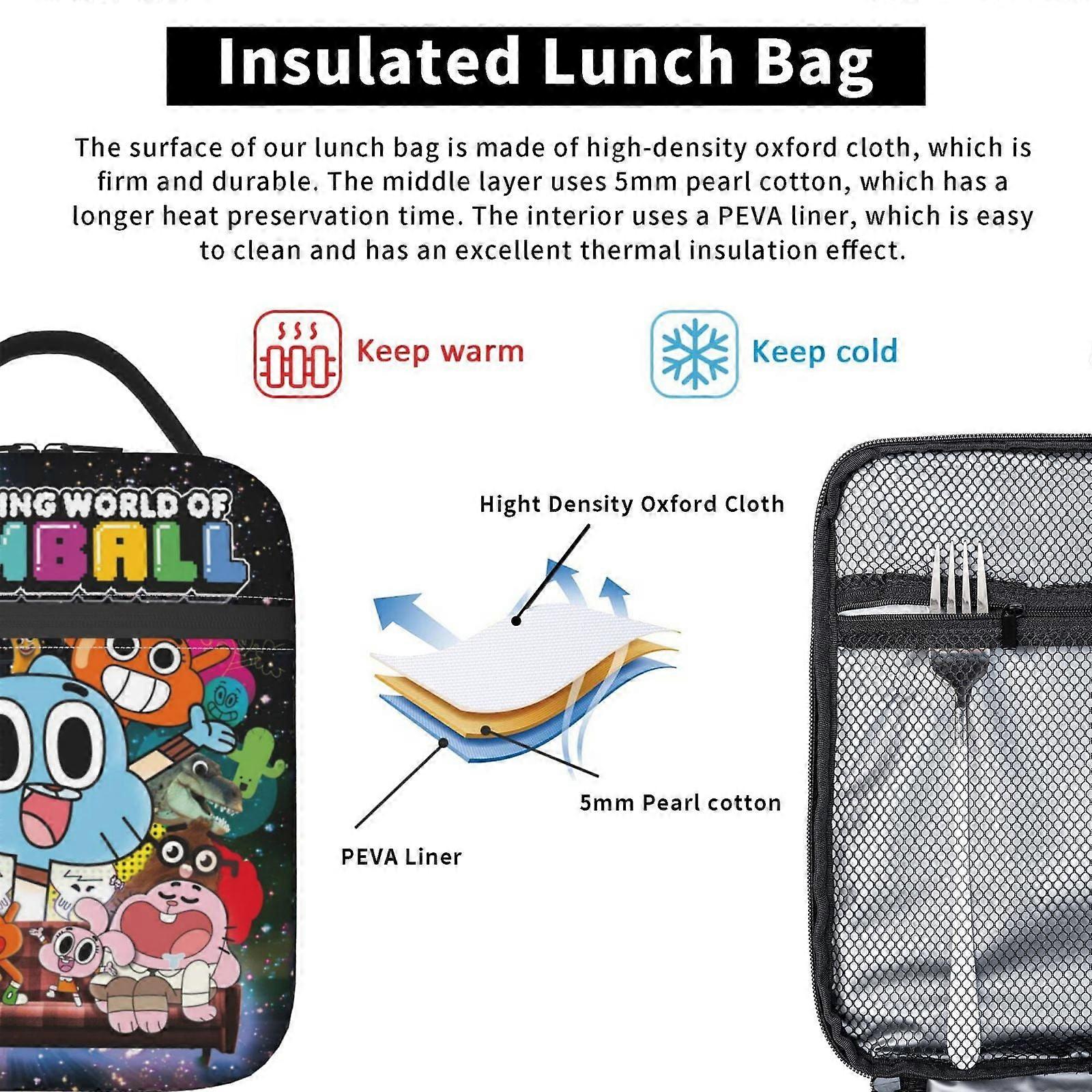 Anime Cartoon Amazing World of Gumball Lunch Box - Insulated Lunch Bag ...