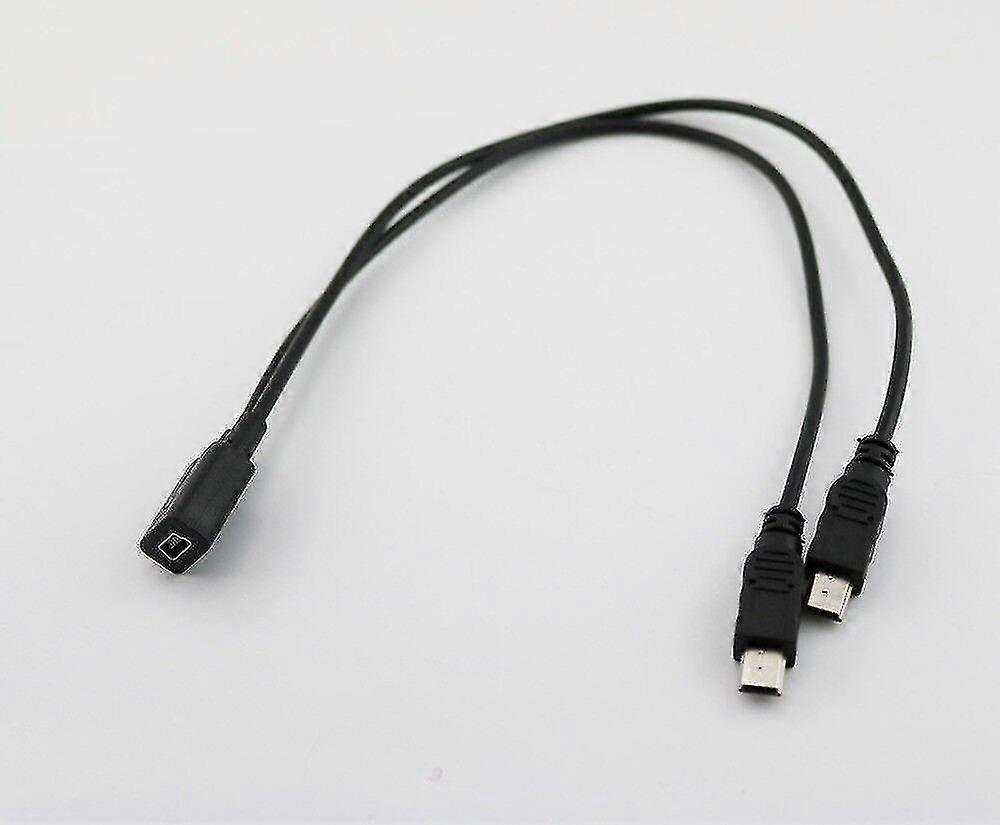 Mini Usb 2.0 Female To Dual 2 Male Splitter Y Extension Charger Adapter ...