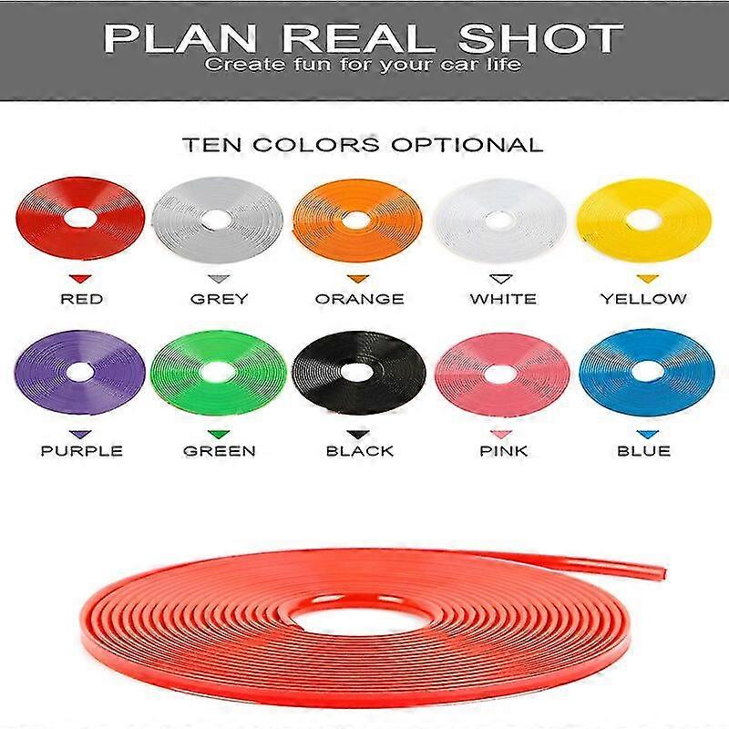 8m/ Roll Car Vehicle Color Wheel Rims Protectors Decor Strip Tire Guard ...