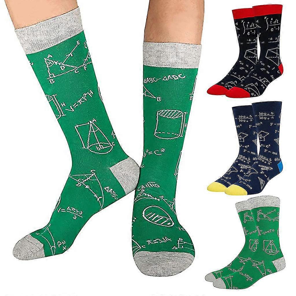 Mens Womens Mathematical Formula Printed Crew Socks Algebra Geometry ...