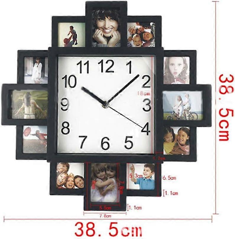 Photo Frame Clock Square Clock Surrounding with 12 Different Sizes ...