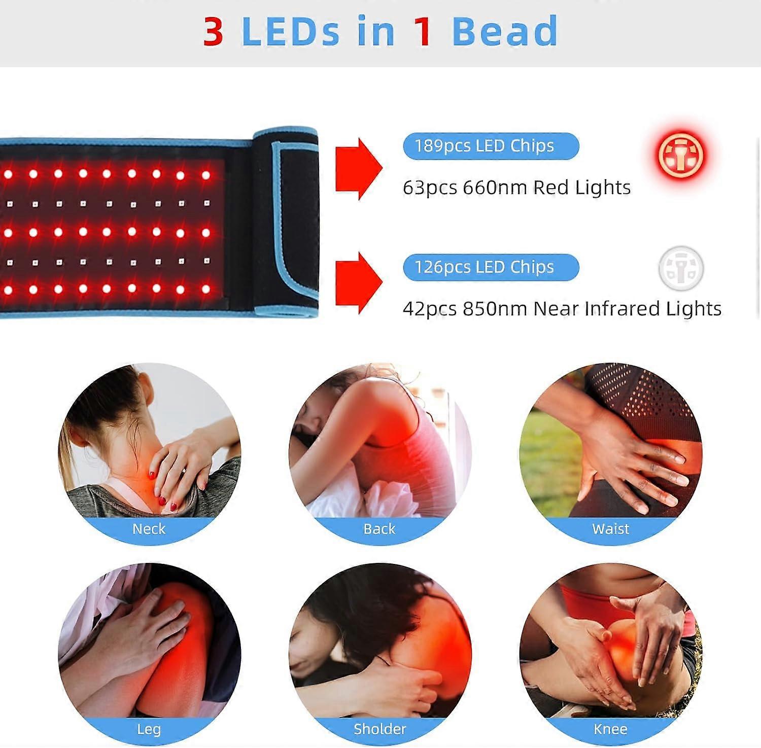 Red Light Therapy Infrared Light Therapy Wrap Belt for Body Pain Relief ...