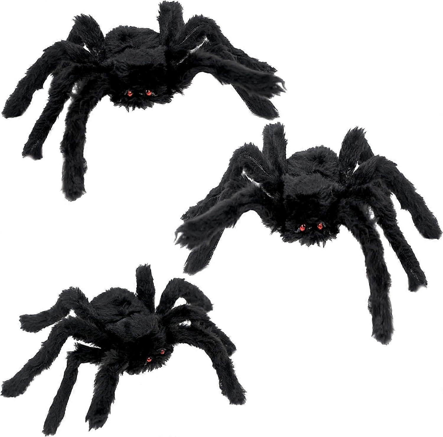 6 Halloween Spider Decorations, Realistic Hairy Spiders Set, Giant ...