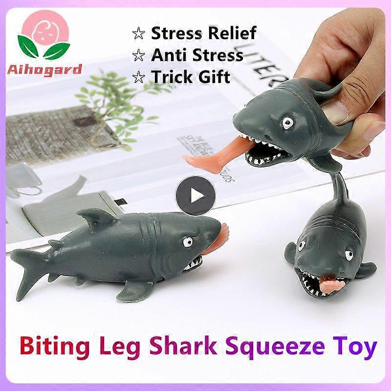 Biting Leg Shark Squeeze Toy Elastic Stress Relief Anti Stress Squeeze ...