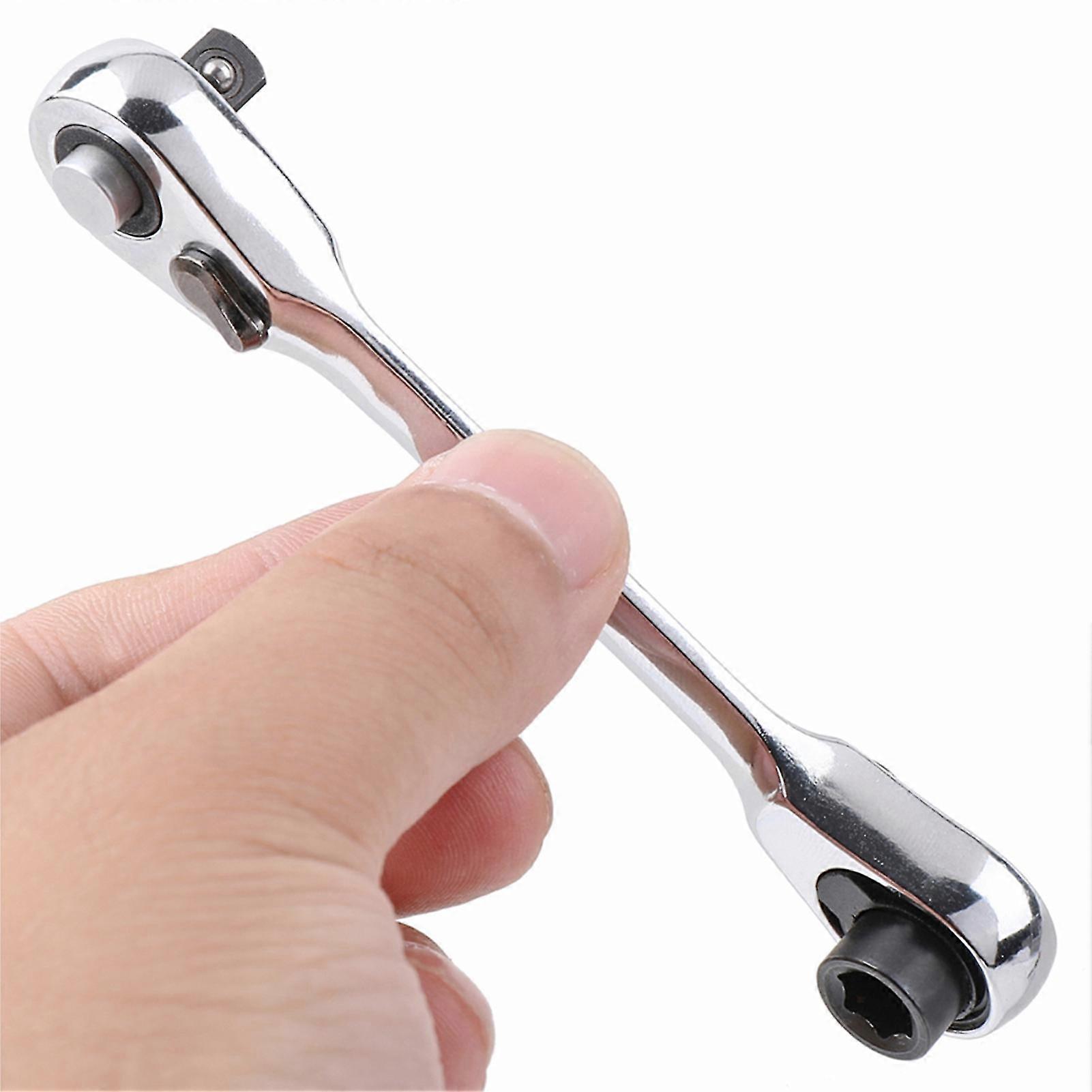 Mini 1/4inch Double Ended Quick Socket Ratchet Wrench Rod Screwdriver ...