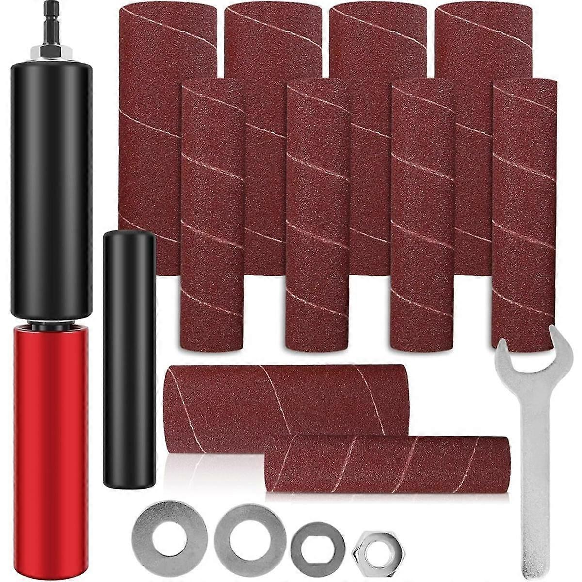 Drum Sander Set,Rubber Sanding Drum Spindle Sander Adapter, with 120 ...