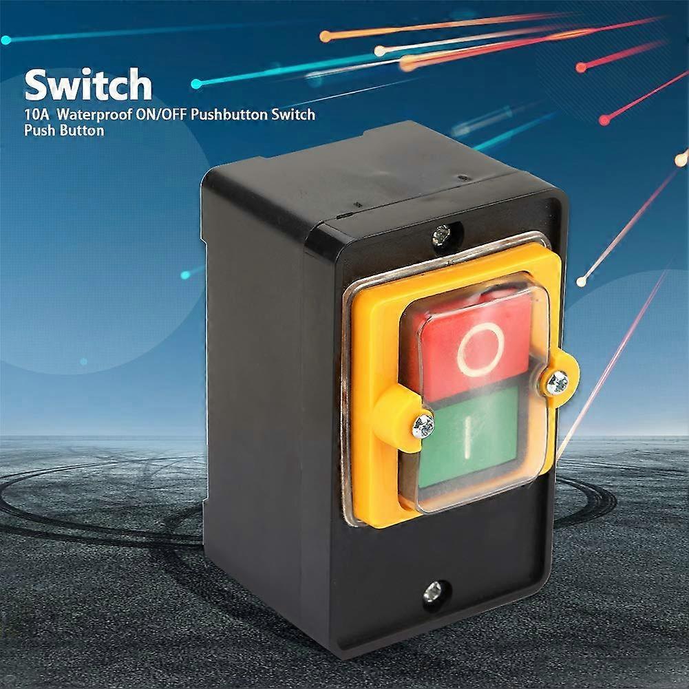 Push Button Switch, AC 220V/380V 10A Waterproof Power Control Button ...