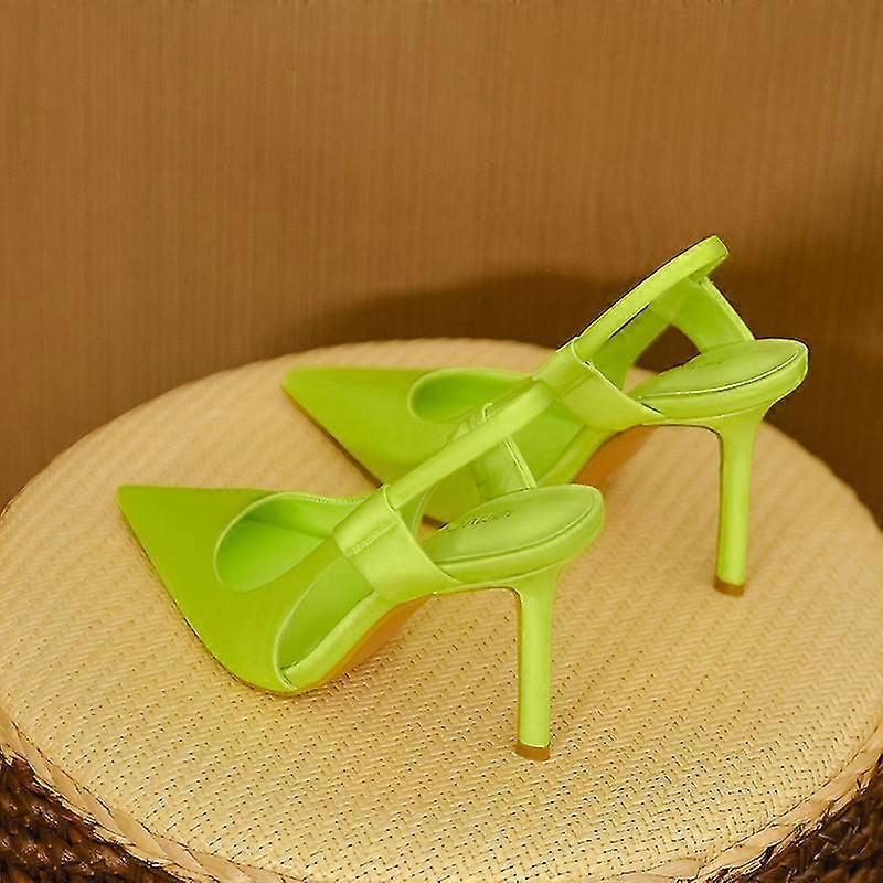 French Designer Women's Pink High Heels, Thin High Heels Mules Slim ...