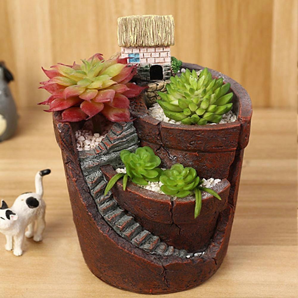 Cute Mini Succulent Planter Flower Plant Bonsai Pot Micro Landscape ...