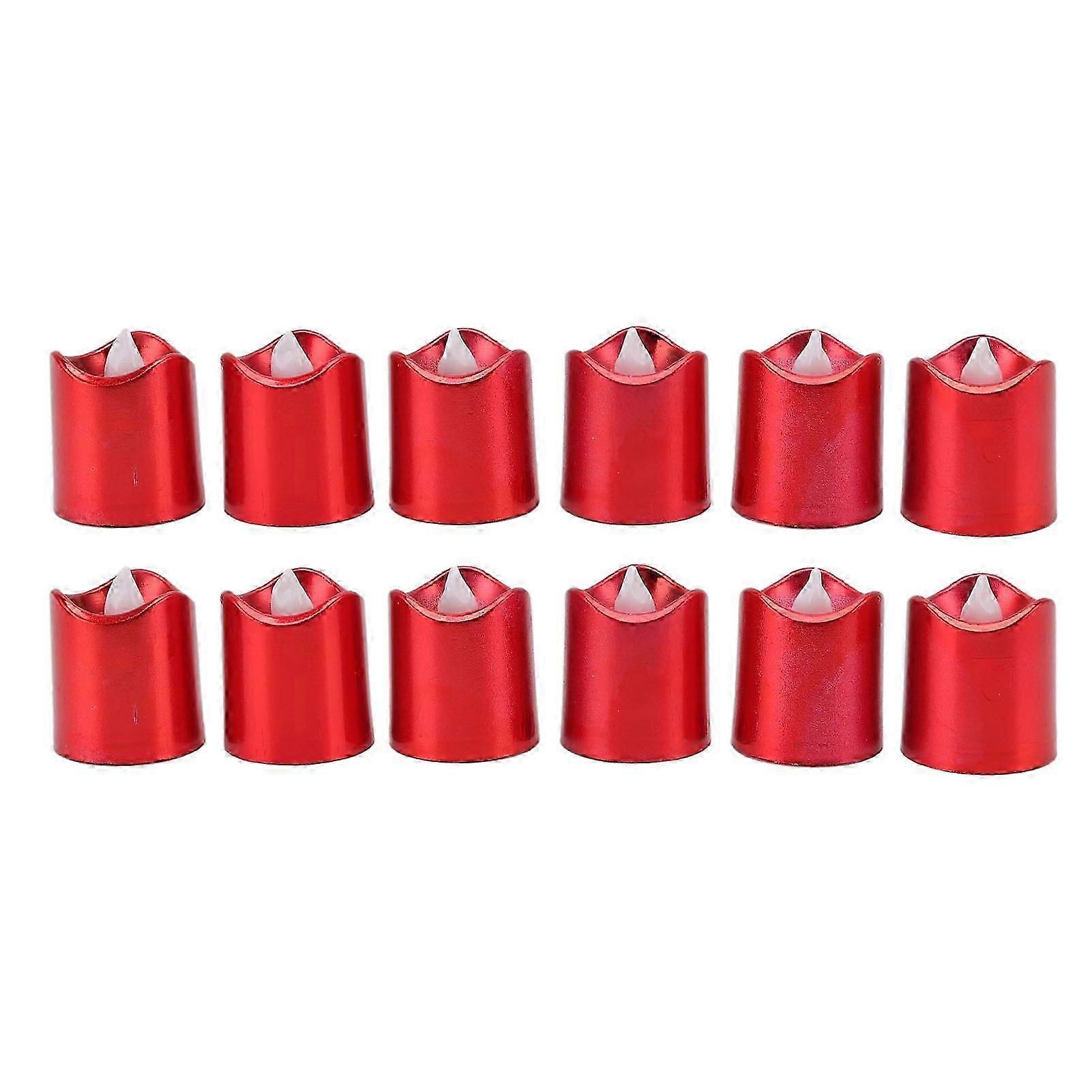 12Pcs Red LED Candle Lamp Warm Light Flameless Electronic LED Candle ...