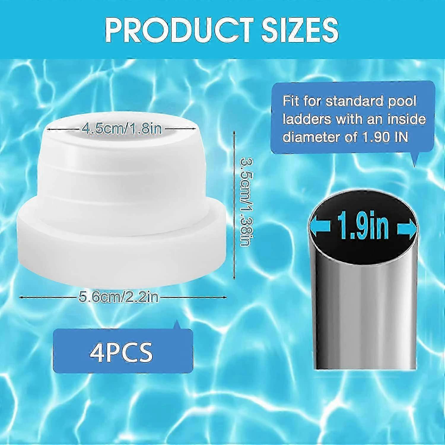 4pcs Pool Ladder Bumpers For Inground Pool, White Rubber Inground Pool ...