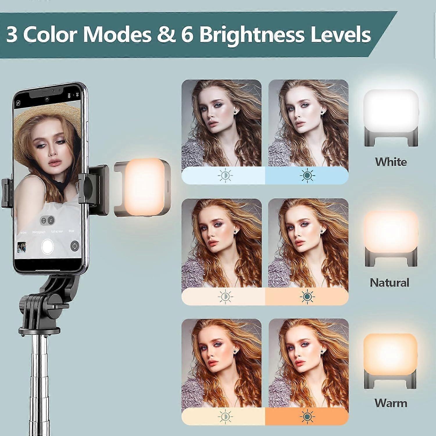 LED Fill Lights, Detachable Dimmable Rechargeable Lights with 3 Colour ...