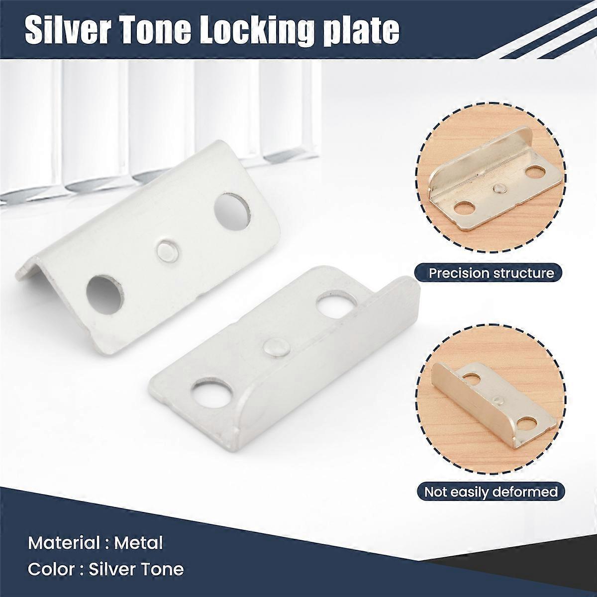 10 Pcs Home Office Silver Tone Metal Right Angle Drawer Lock Strike ...