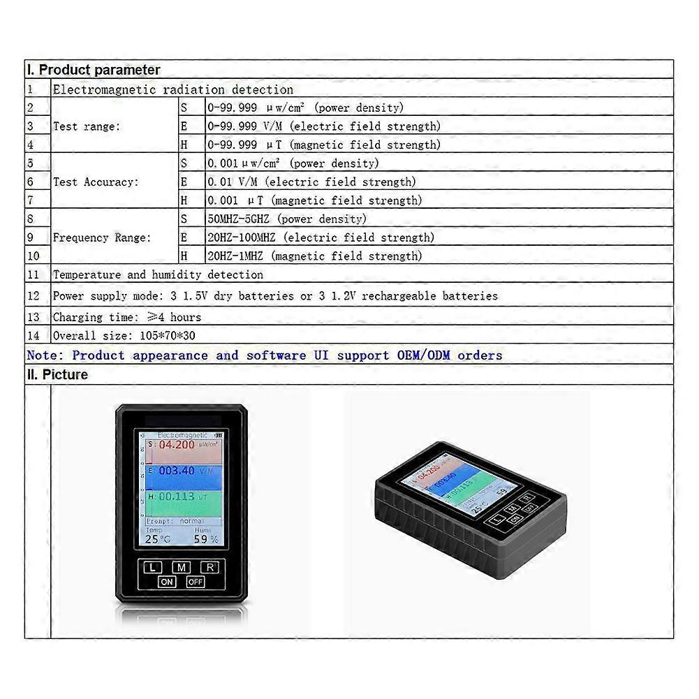BR-9A XR2 Pro Electromagnetic Radiation Detector EMF Meter Environment ...