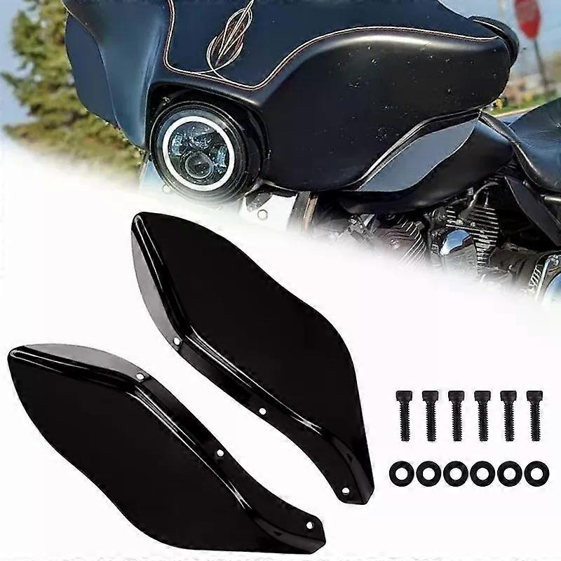 Black Motorcycle Side Wings Side Batwing Fairing Wind Deflector Air ...