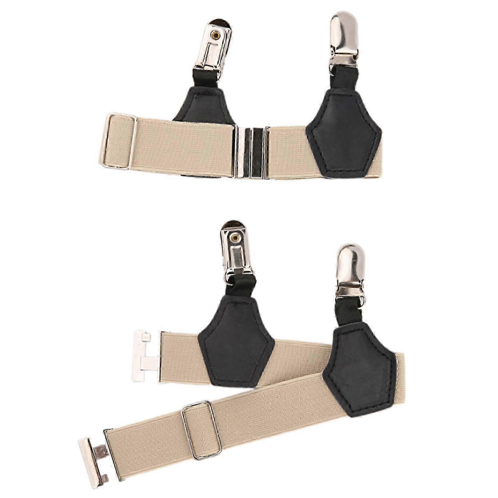 2 piece men's elastic sock stays with metal clips - adjustable garters ...