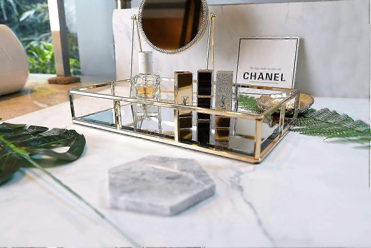 Tray Mirror, Gold Mirror Tray Perfume Tray Mirror Vanity Tray ...