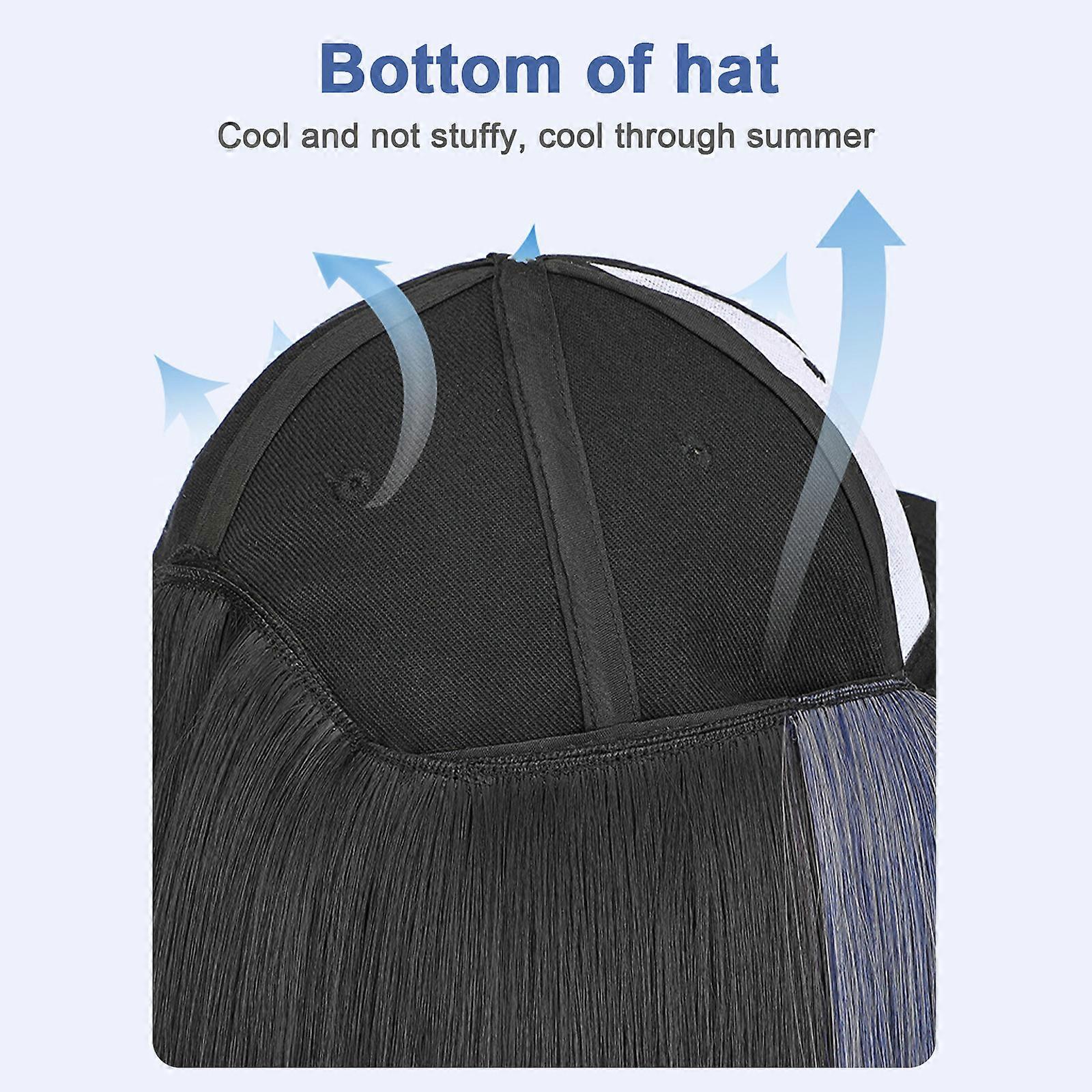 Short Straight Hair Wig with Cap Women's Baseball Cap Wigs High ...