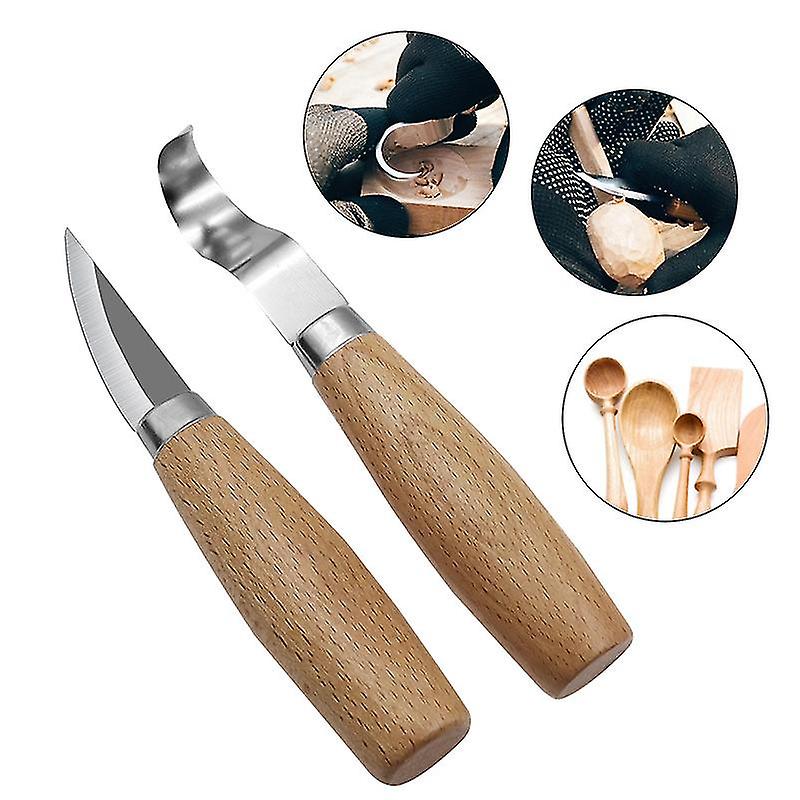 Wood Carving Bent Gouge Spoon Carving Tools - Woodworking Hand Chisel ...