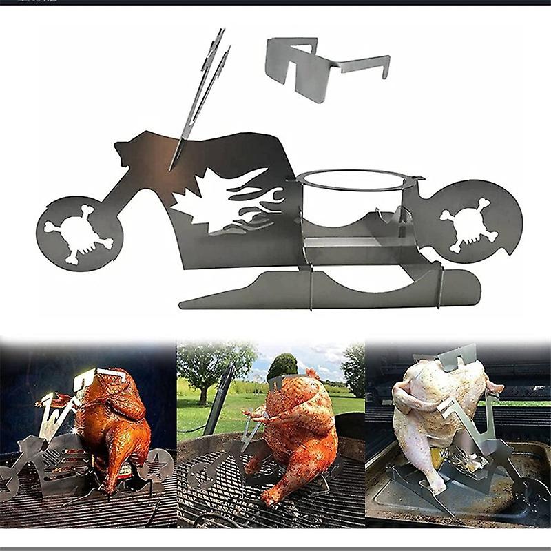 33*16.5*12cm Chicken Rotisserie Rack, Motorcycle Beer Can Stand for ...