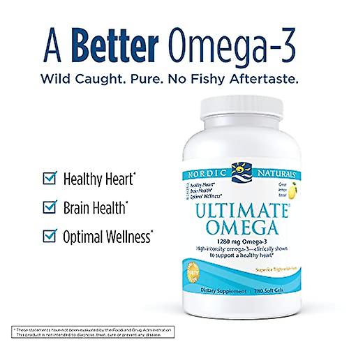 Nordic Naturals Ultimate Omega, Lemon Flavor - 1280 Mg Omega-3-180 Soft ...