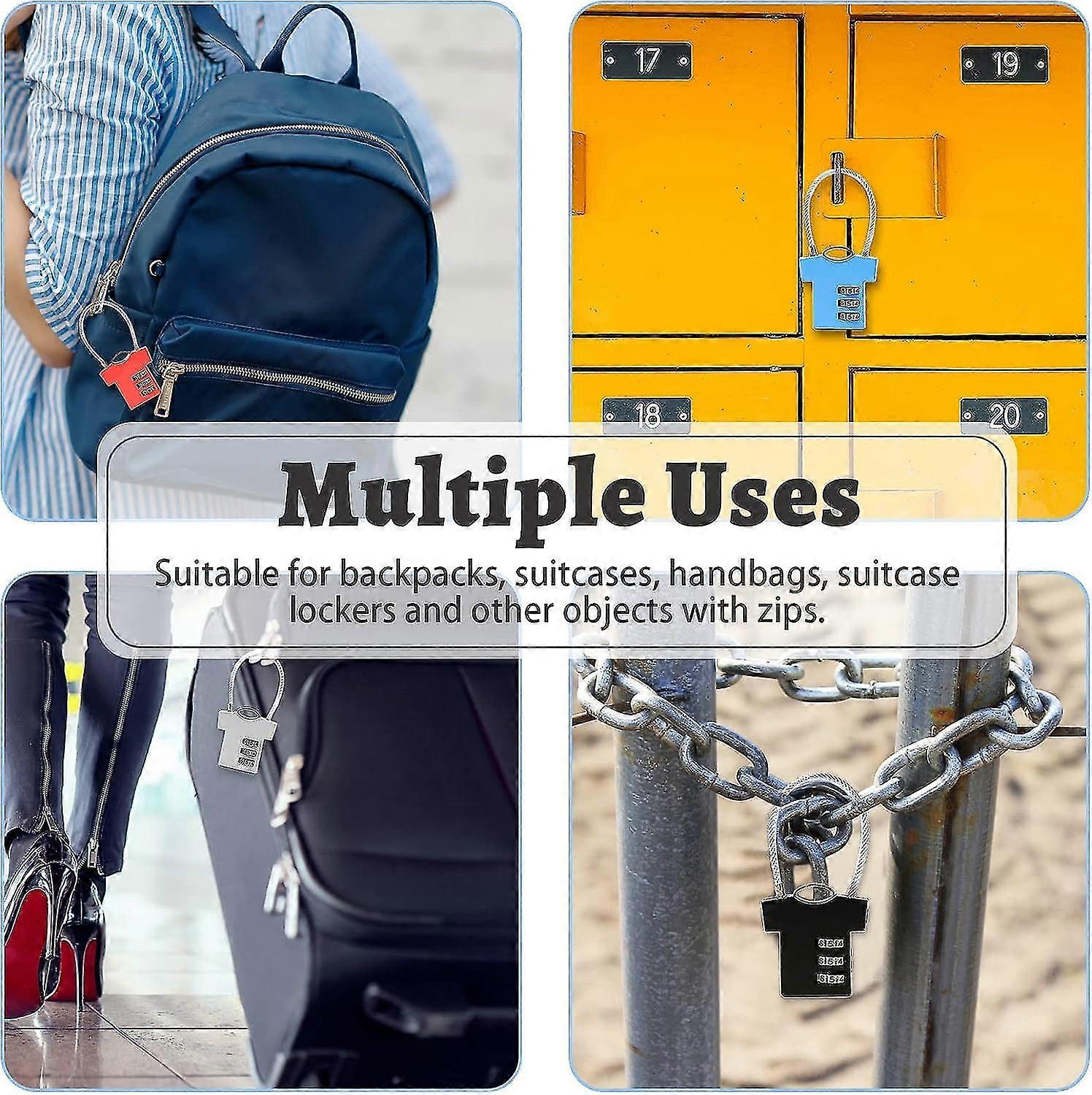 Code Padlock 3 Digits 4 Pieces Airplane Suitcase Padlock Small Code ...