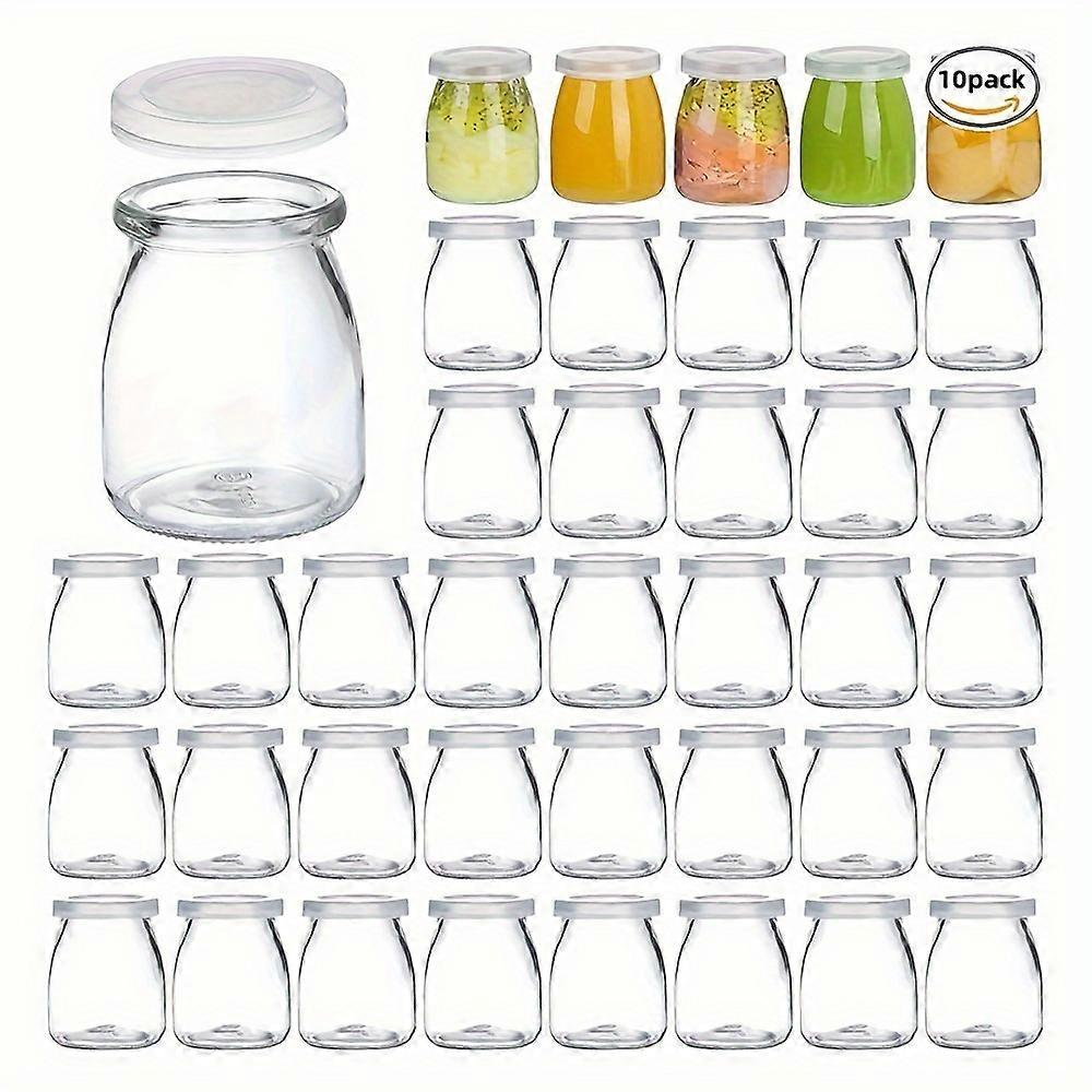 "Durable" 10-Piece 4Oz Clear Glass Jars With Pe Lids - Perfect For ...