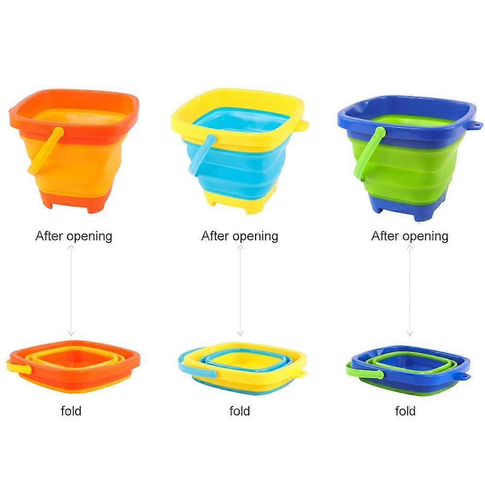 3PCS Foldable Bucket Foldable Pail Bucket Sand Buckets Silicone ...