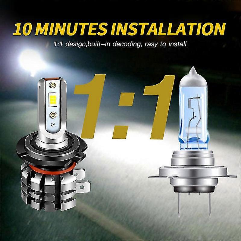 2pc Canbus Motorcycle H7 + Hb3 Led Headlight Bulbs Conversion Kit 2pc ...