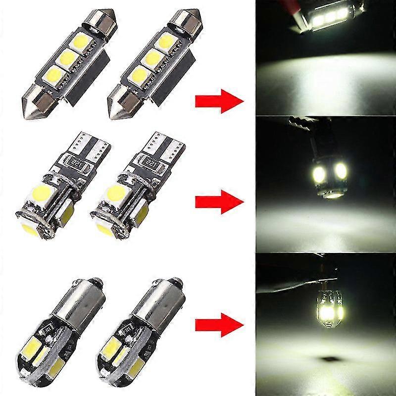 20pcs Car Led Bulbs Interior Kit Dome Trunk Door Plate Light Super ...