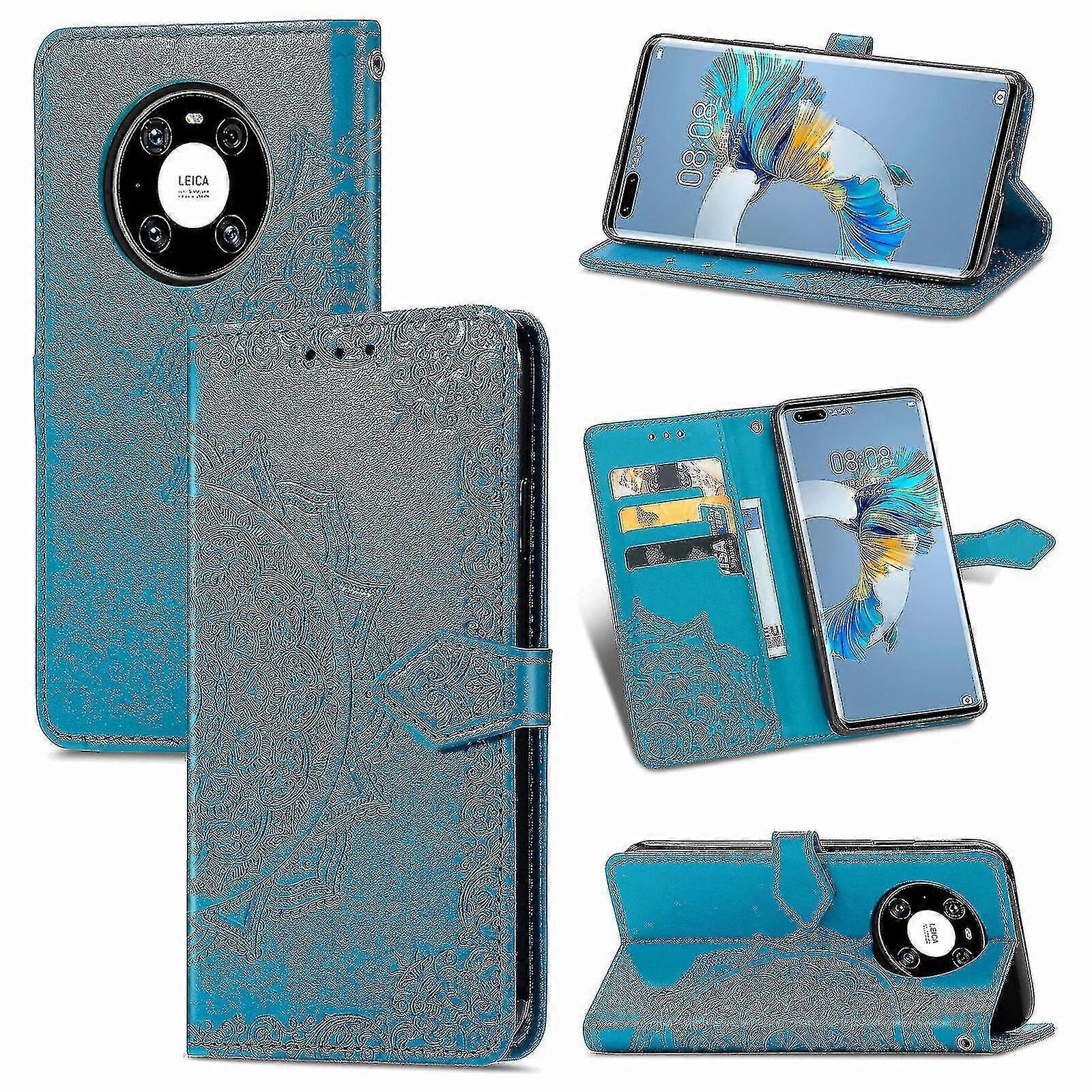 Huawei Mate 40 Pro Case Leather Wallet Cover Emboss Mandala Magnetic ...