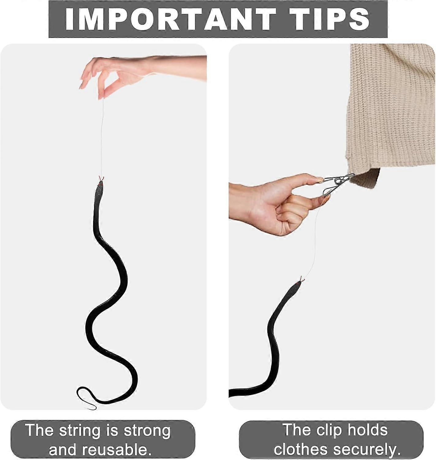 Snake Prank with String Clip, Rubber Fake Snake Prank Props for Teasing ...