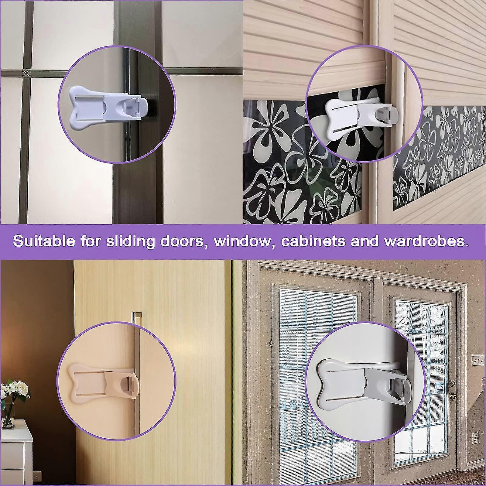 Child Safety Sliding Door Locks - 2 Pcs, Window Stoppers for Vertical ...