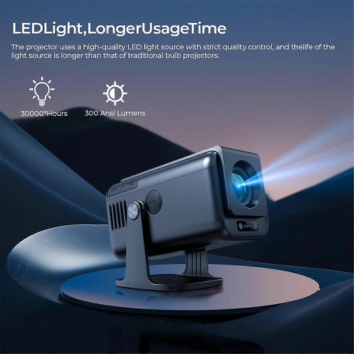 H320 Smart TV Projector Android 13 Wifi6 300 ANSI 180 Flexible BT 5.0 ...