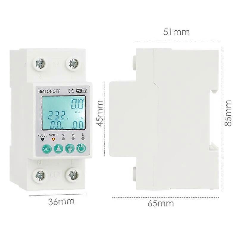 Tuya WiFi 2P 63A Bi-directional Measuring Prepaid kWh Meter Auto ...