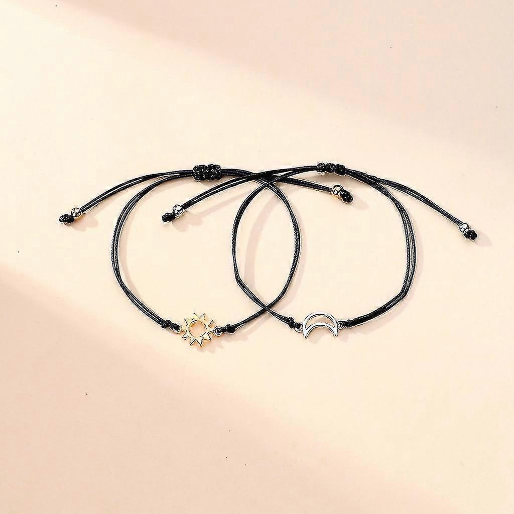 2 Pcs Sun-moon Matching Bracelets For Friends Him Her Mother Daughter ...