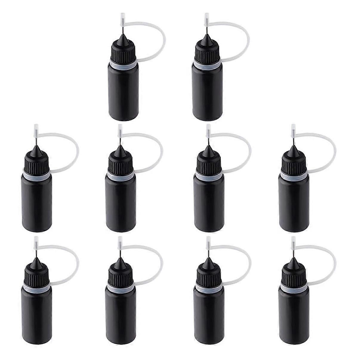 10Pcs Precision Tip Applicator Bottles Black Metal Needle Plastic ...