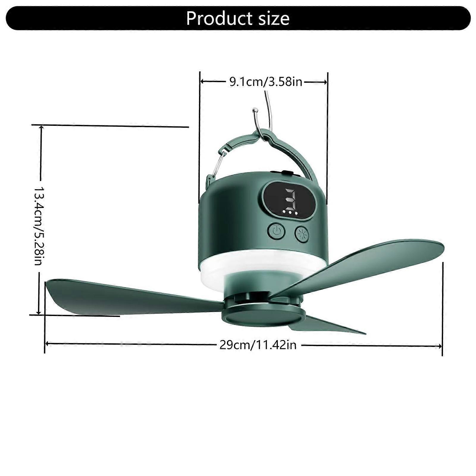10400mAh Outdoor Ceiling Fan Light with Remote Controls and USB ...