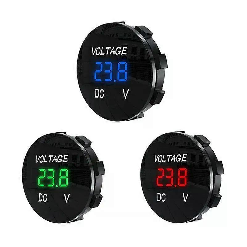 NEW 12V-24V Waterproof Digital Voltmeter Car Motorcycle LED Voltmeter ...