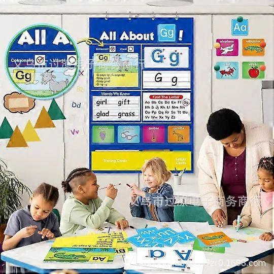 Alphabet Learning Pocket Chart, Standard Pocket Chart for Classroom ...
