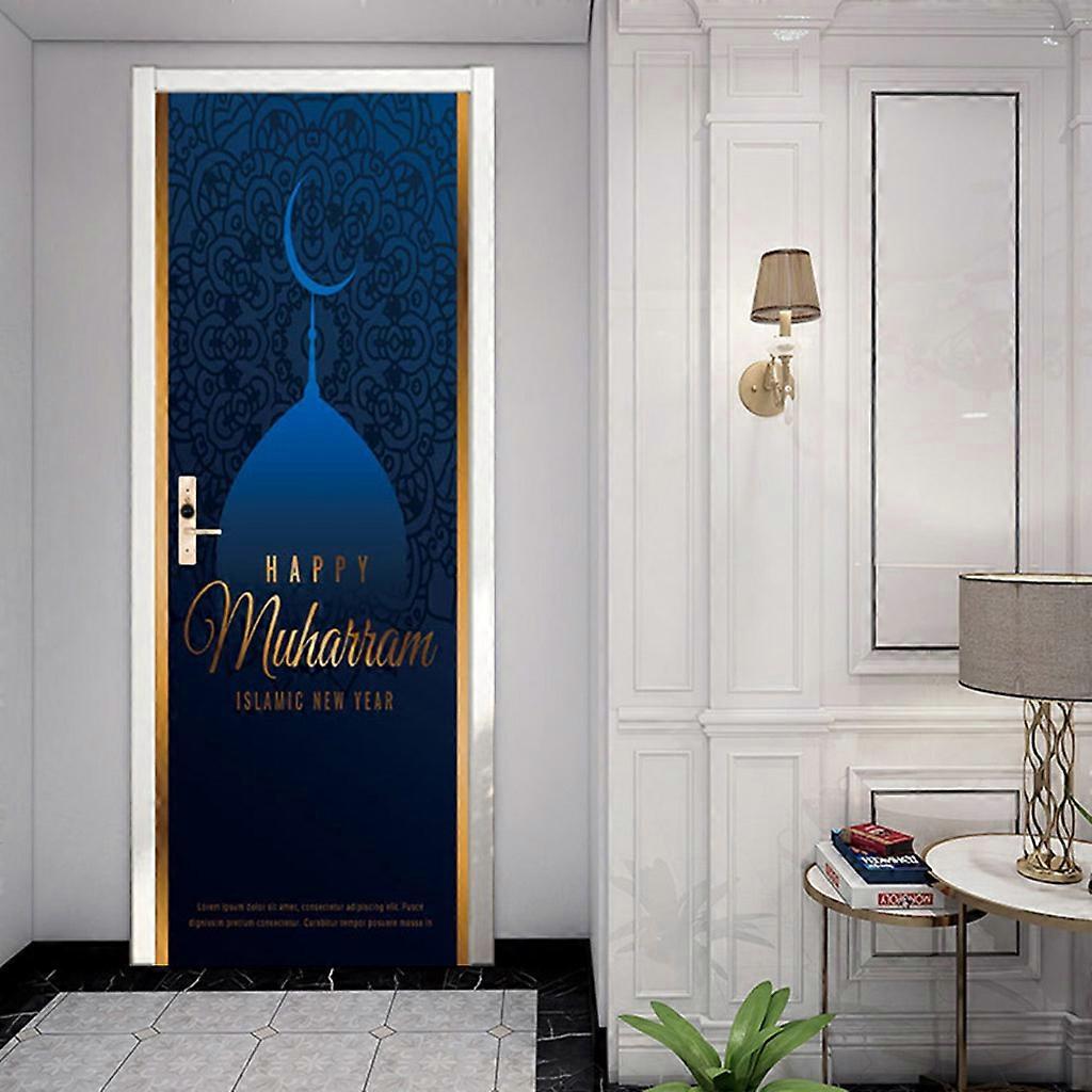 Eid Mubarak Decoration PVC Wallpaper 3D Door Sticker Happy Ramadan Wall ...
