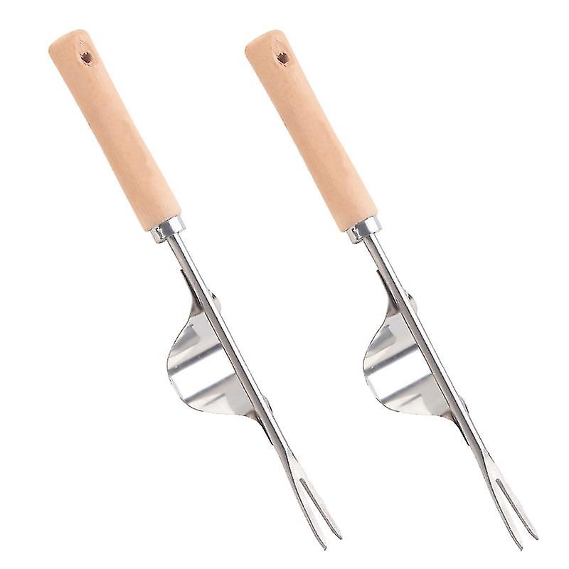 2 Pieces Handheld Weeder Stainless Steel Weeding Tool Manual Handle ...