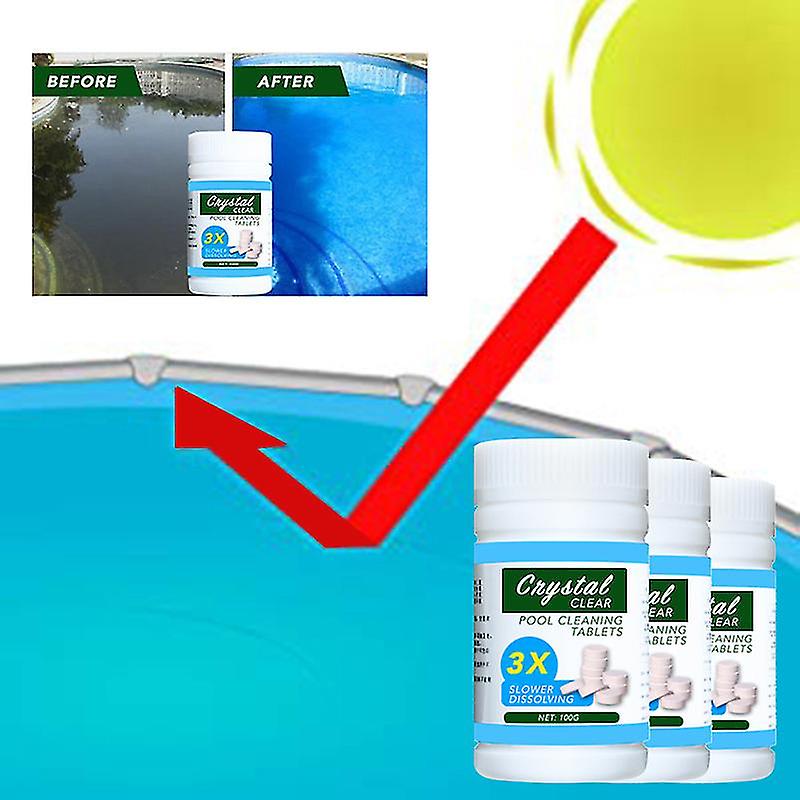 100 Pcs Pool Cleaning Tablet Safe Long Lasting For Swimming Pool ...