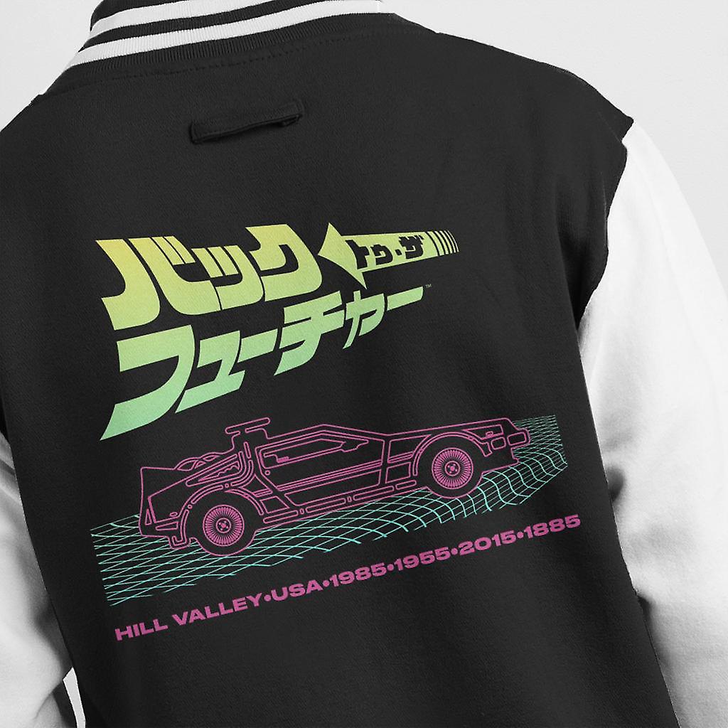 Back to the Future Delorean Hill Valley Vaporwave Men's Varsity Jacket ...