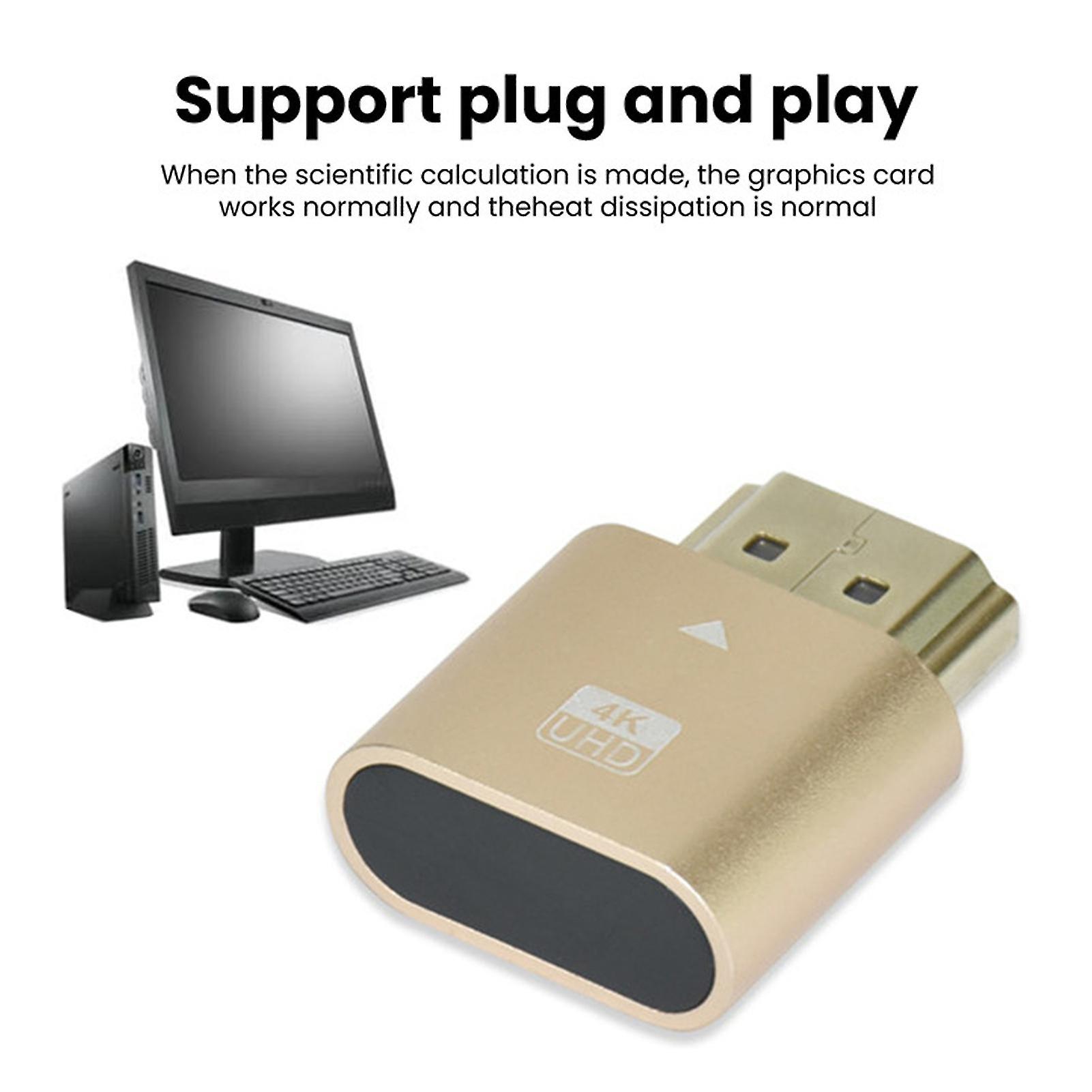 4K HDMI-compatible Dummy Plug Virtual Monitor Display Emulator Headless ...