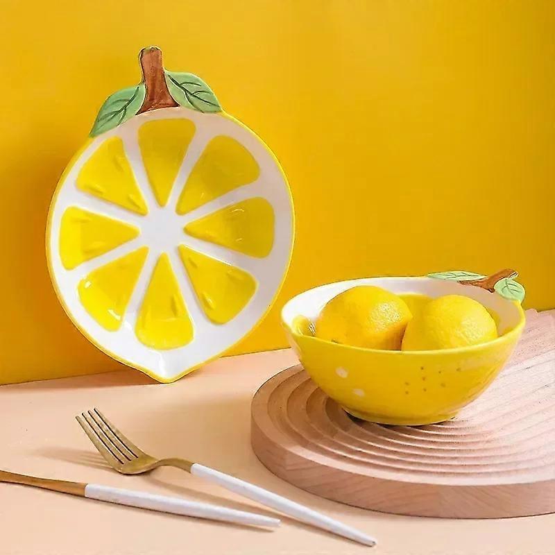 2PCS Creative Ceramic Bowl Hand Painted Fruit Shape Cute Fruit Saladd ...