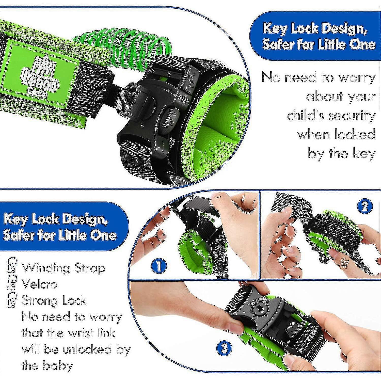Leash For Kids, 4-in-1 Kids Leash With Anti Lost Wrist, Anti Lost Kids ...