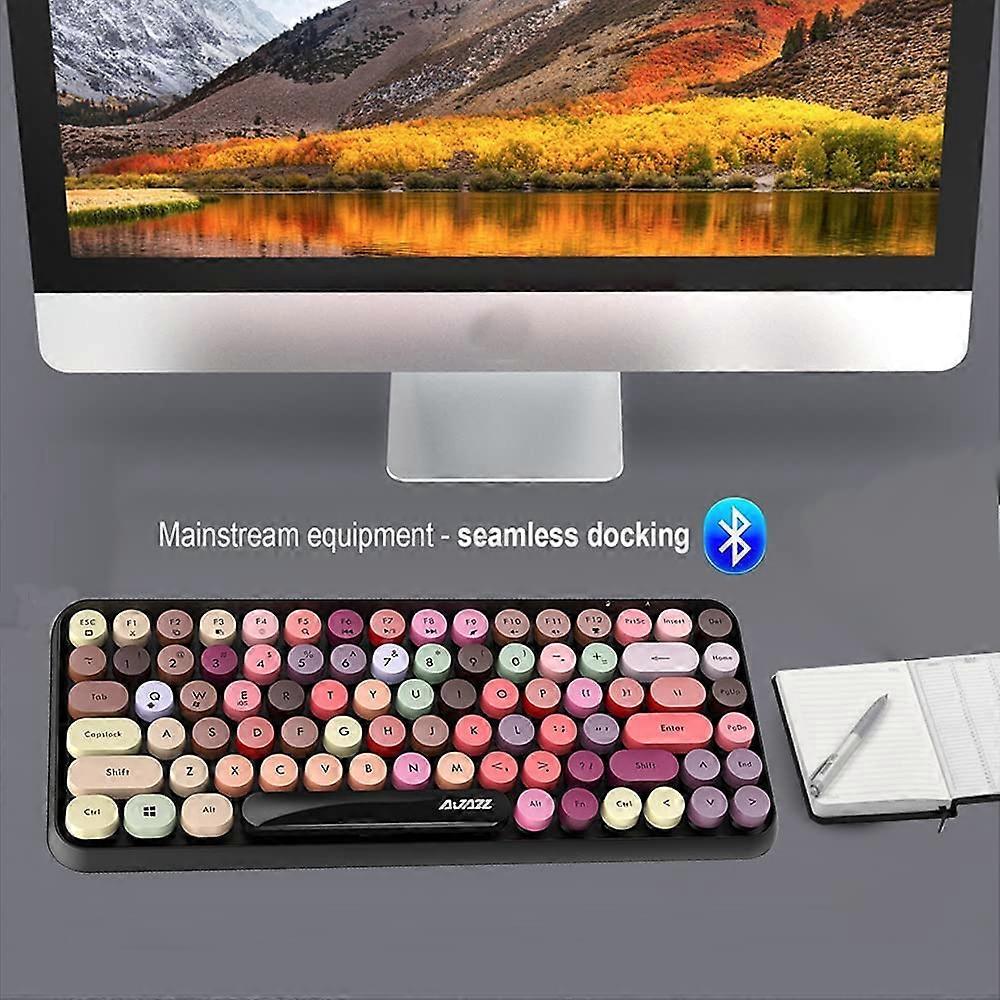 FELiCON 308i Retro Wireless Keyboard Bluetooth Silent Cute Computer ...