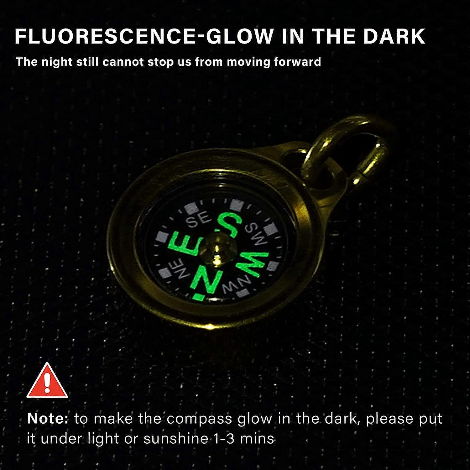 Titanium/Brass Mini Compass, Teardrop Shaped Outdoor Compass ...